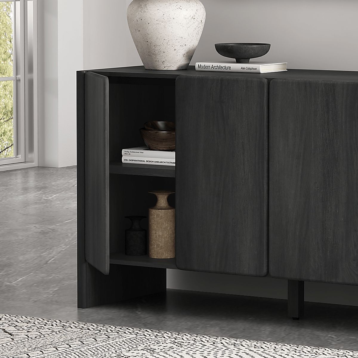 Herosunny Dark Gray Sideboard | Rooms to Go