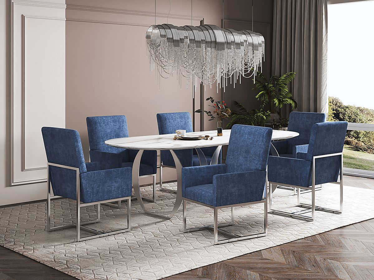 Herrli Blue Velvet Plush Arm Chair | Rooms to Go