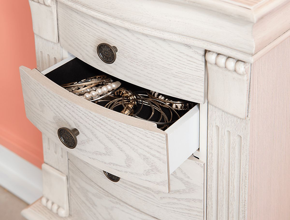 Hiatt Off-White Light Wood,White Jewelry Armoire | Rooms to Go