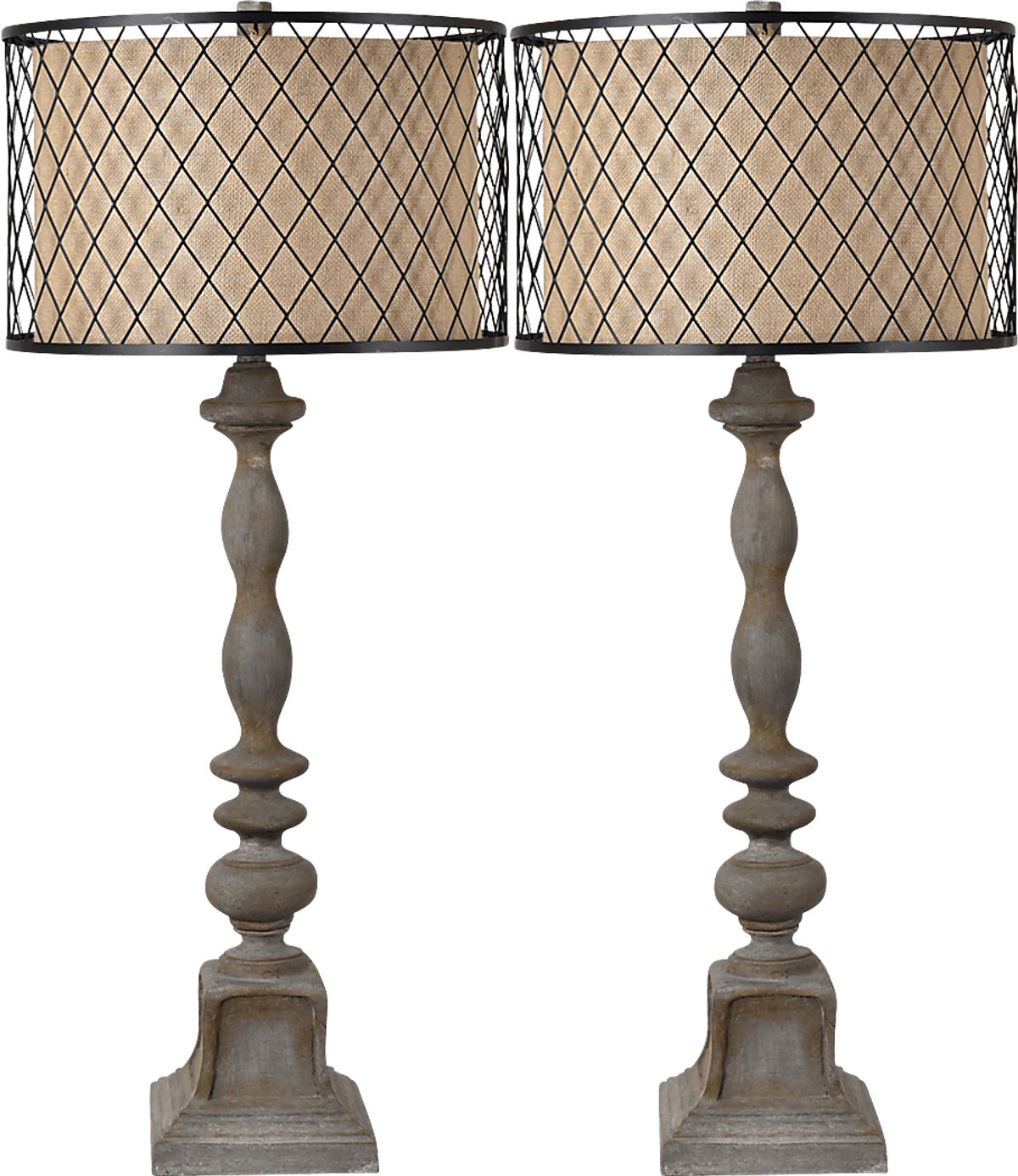 Hibiscus Point 2 Pc Rust Red Set Of Lamps | Rooms to Go