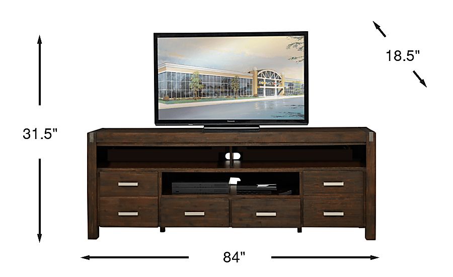 Hidden Springs II Espresso 84 in. Flat Screen Console - Rooms To Go