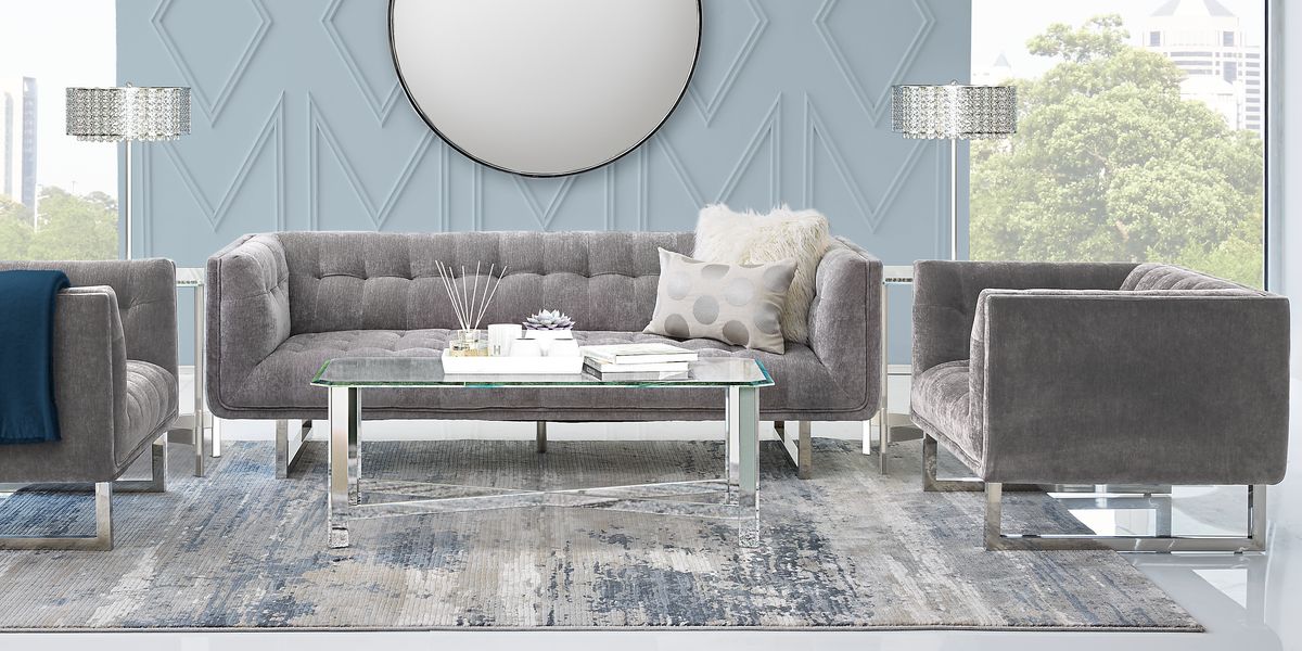 High Rise Gray 8 Pc Living Room - Rooms To Go