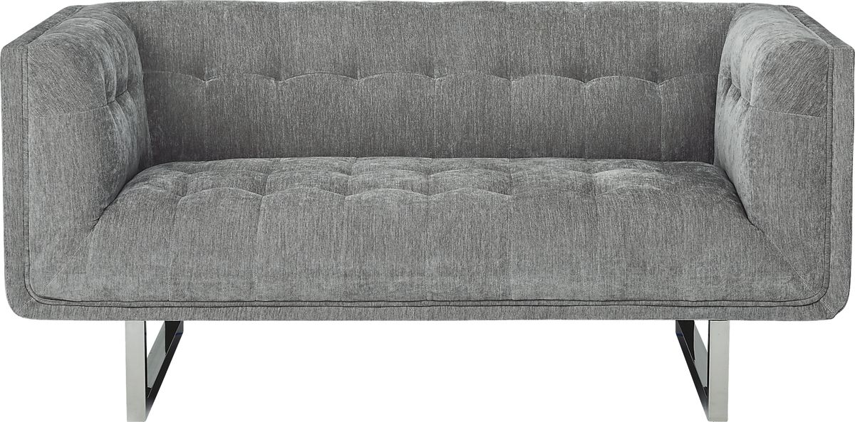 High Rise Gray Microfiber Loveseat | Rooms to Go