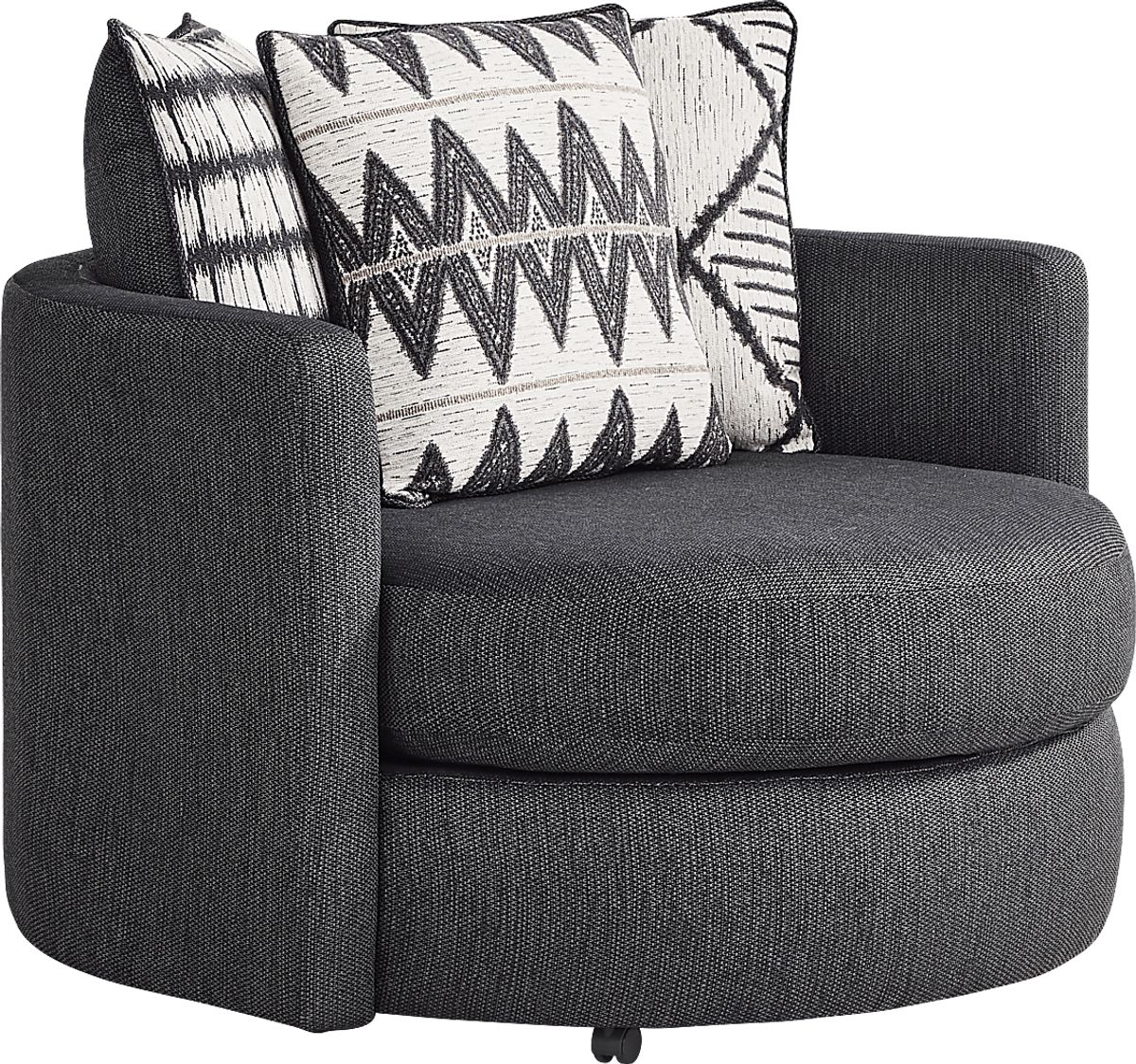 Highland Square Black Polyester,Polypropylene Fabric Swivel Chair ...