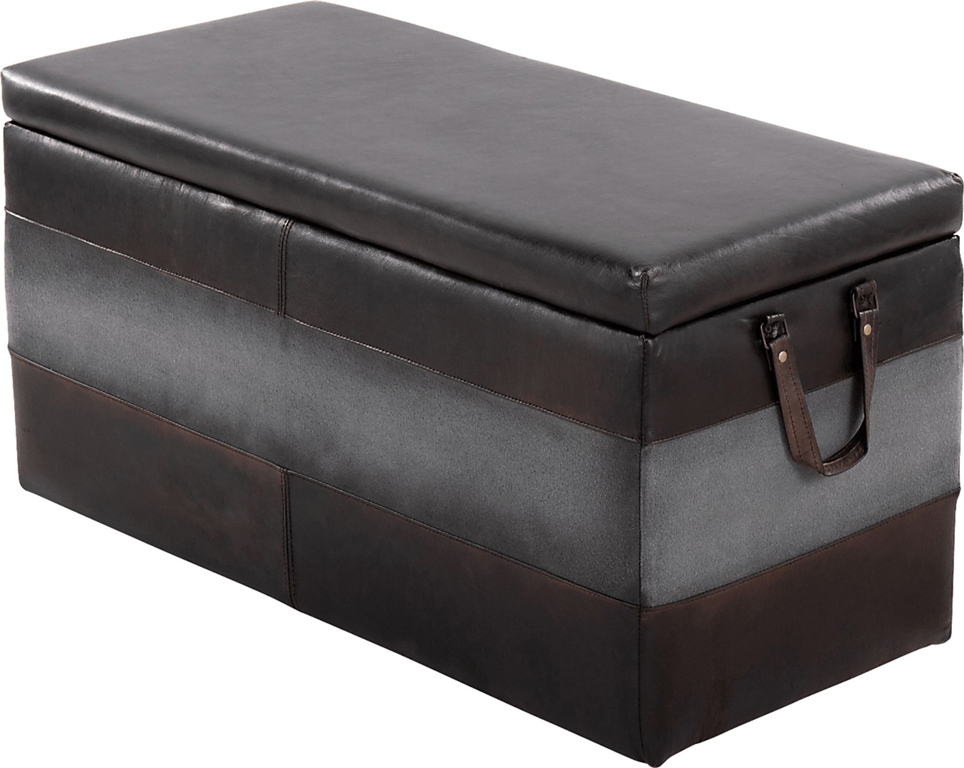 Highlandia Black Leather Storage Bench | Rooms to Go