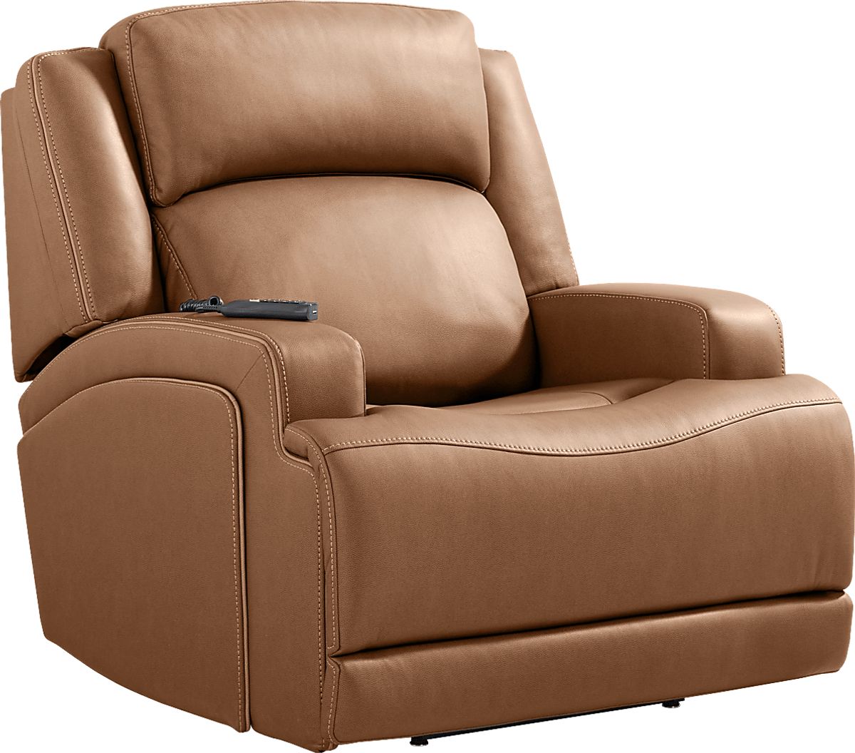Shaquille O'Neal Home Lift Off Saddle Brown Microfiber Dual Power ...