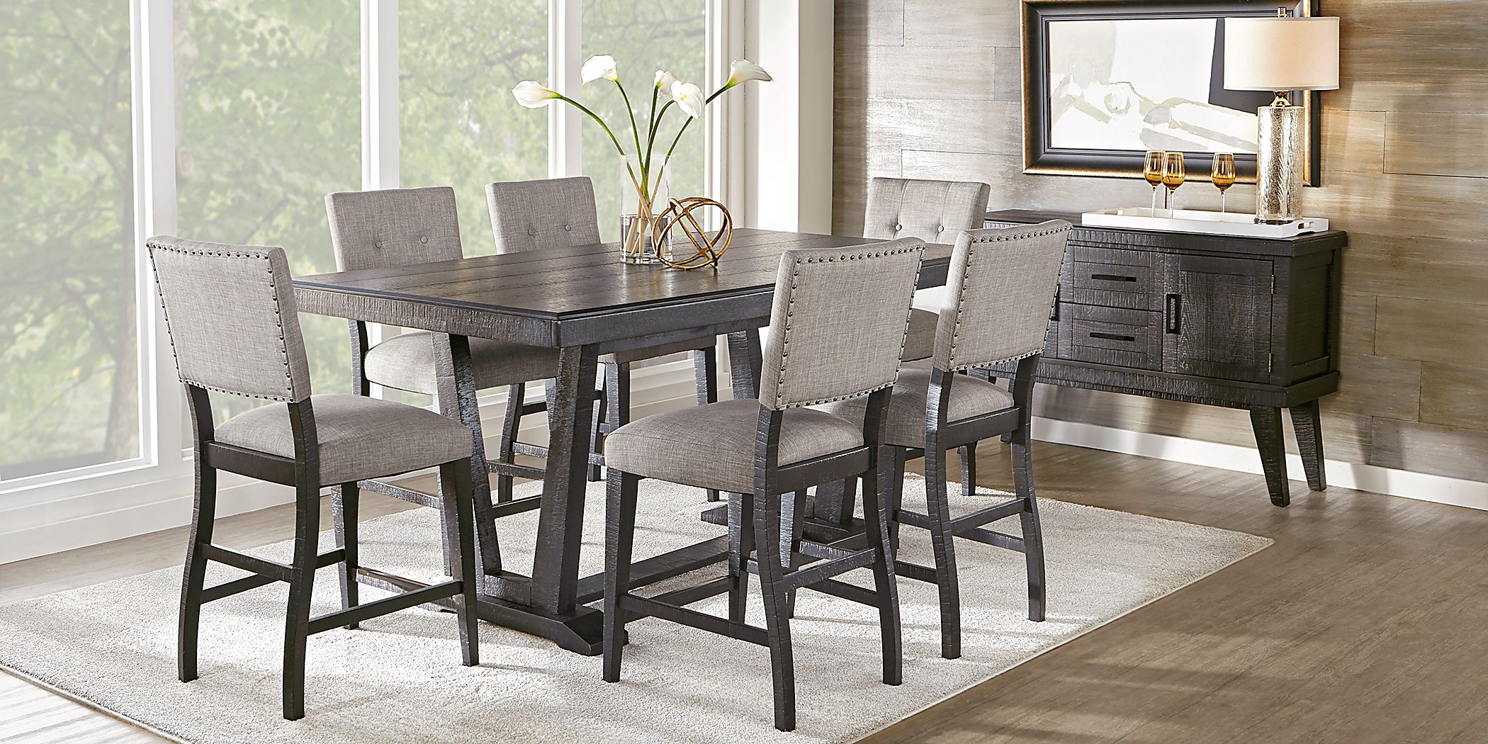 Hill Creek 5 Pc Black Black,Colors Dining Room Set With Counter Height ...