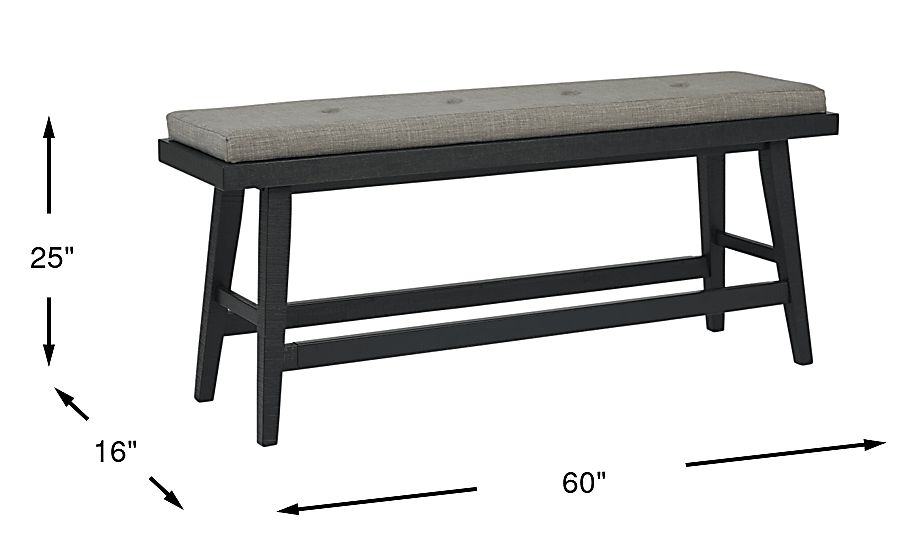 Hill Creek Black Counter Height Bench - Rooms To Go