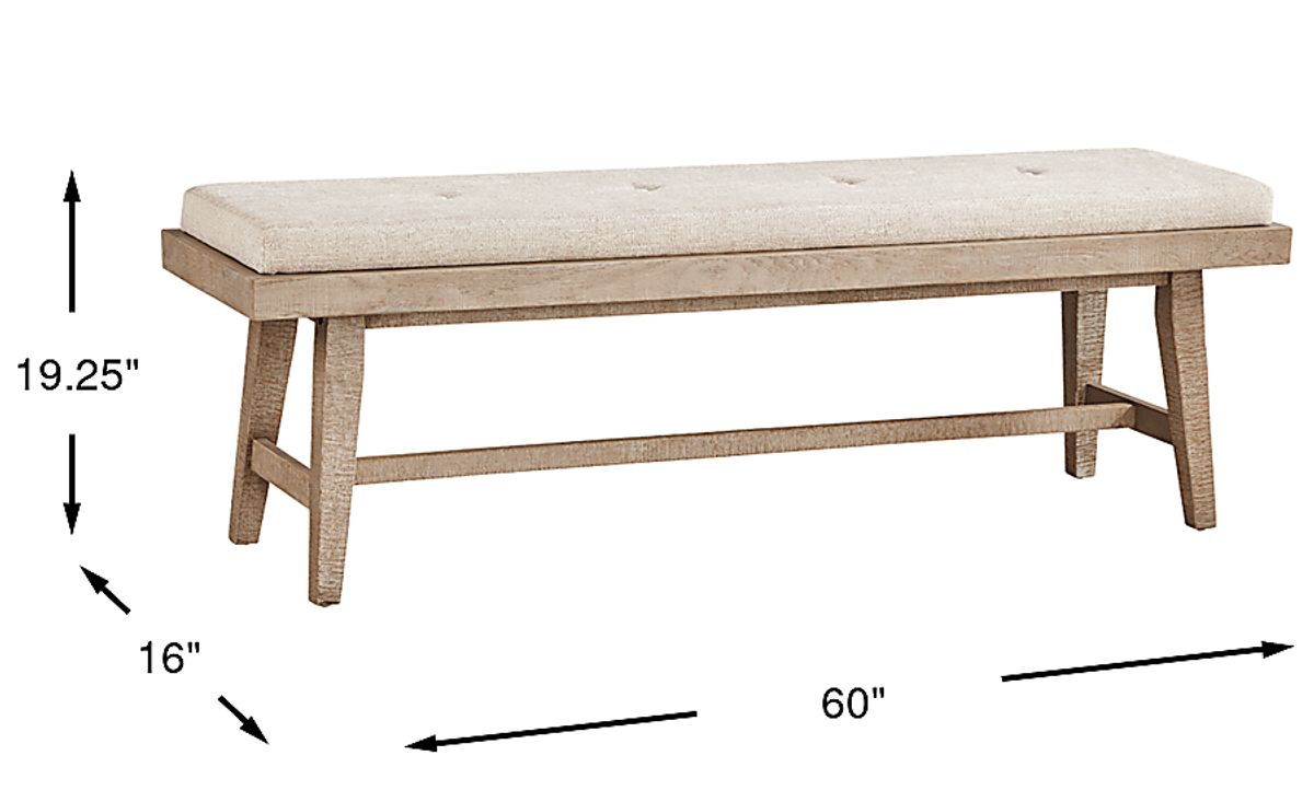 Hill Creek Natural Light Wood Solid Bench | Rooms to Go