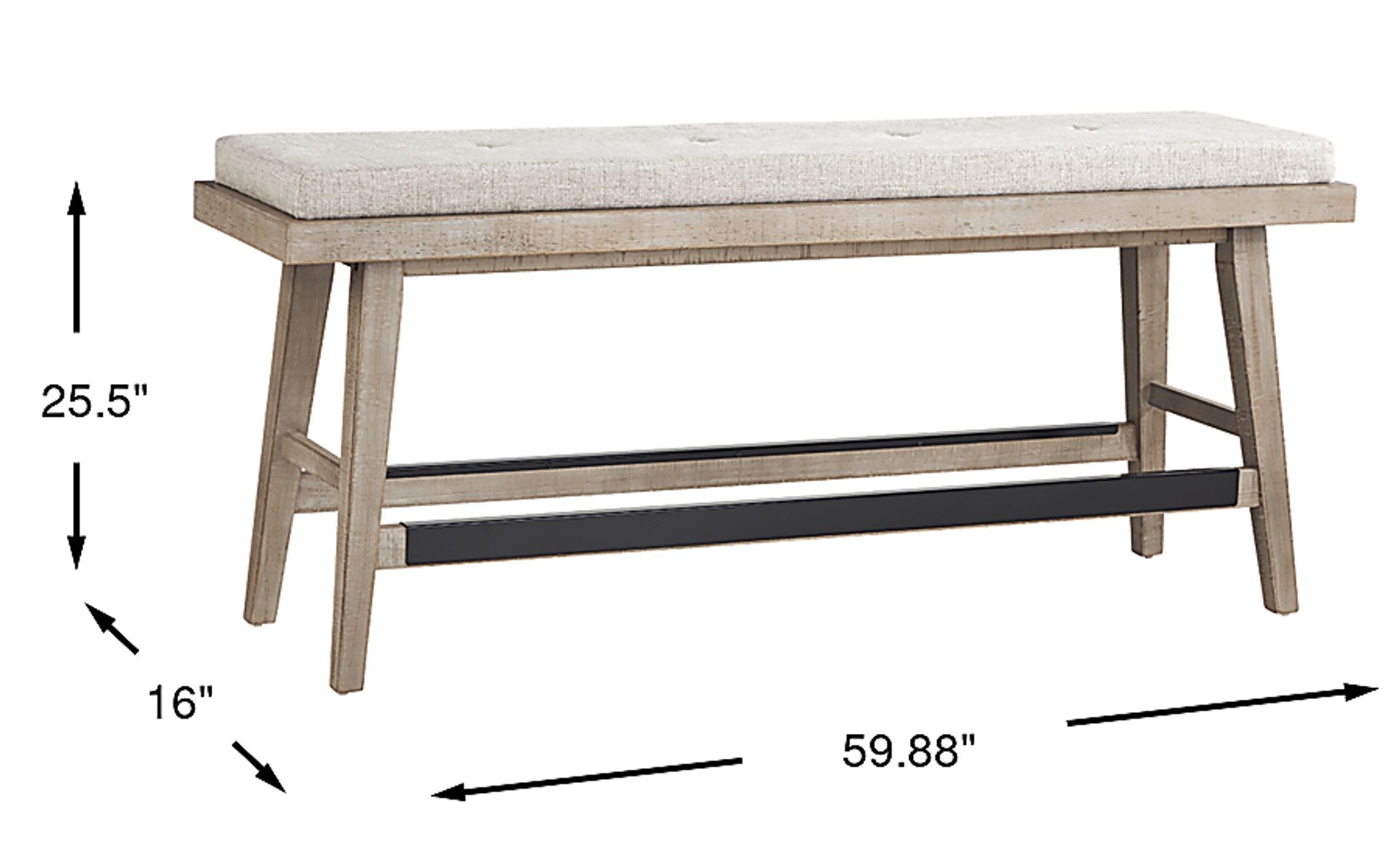 Hill Creek Natural Light Wood Solid Counter Height Bench | Rooms to Go