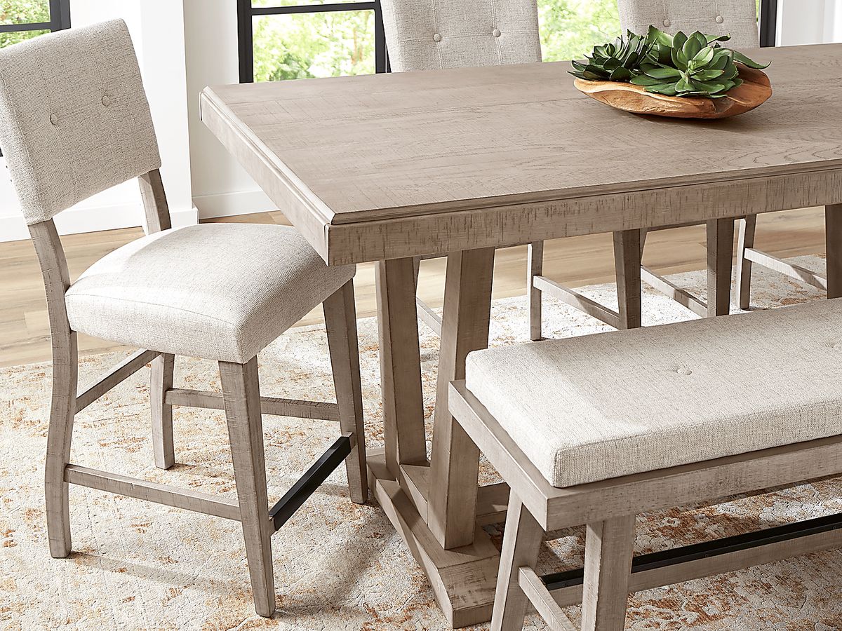 Hill Creek 5 Pc Natural Light Wood Dining Room Set With Counter Height ...