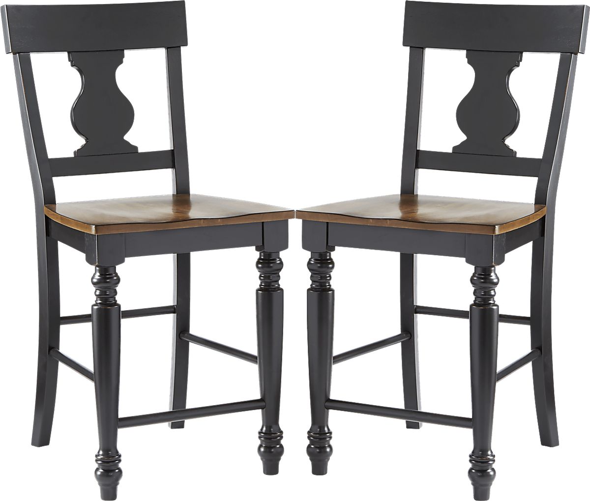 Hillside Cottage 2 Pc Black Black,Colors Set Of Barstools | Rooms to Go