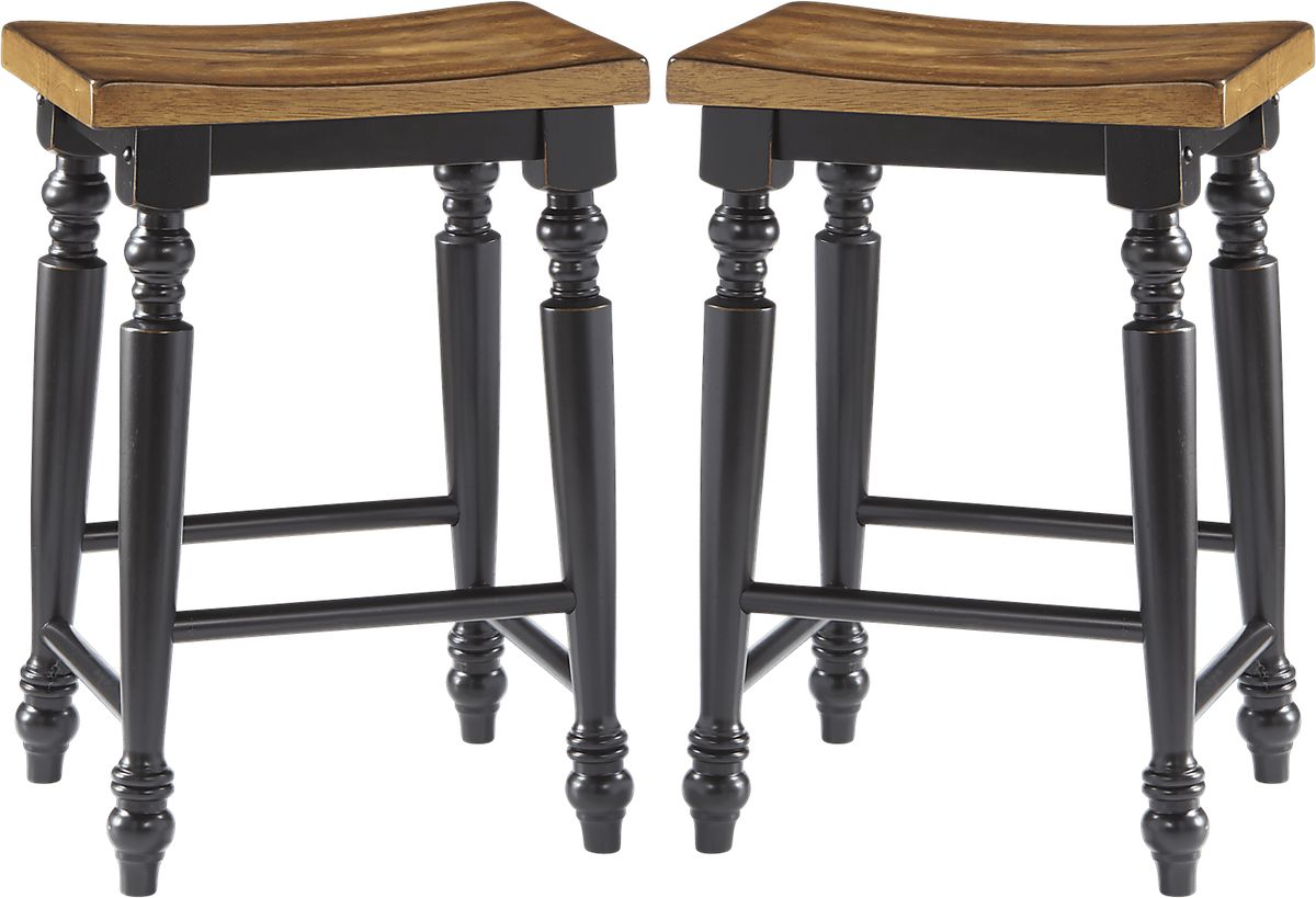 Hillside Cottage Black Black,Colors Set Of 2 Counter Height Stools ...