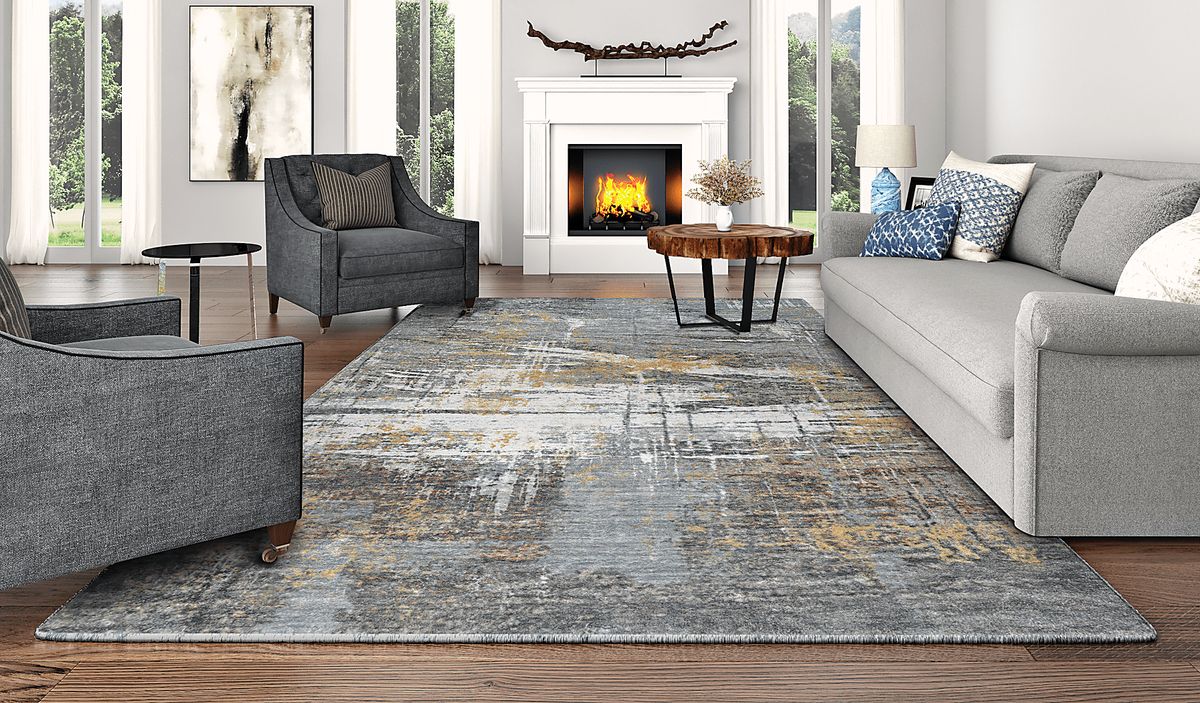 Hillswick Brown,Gray Rug | Rooms to Go