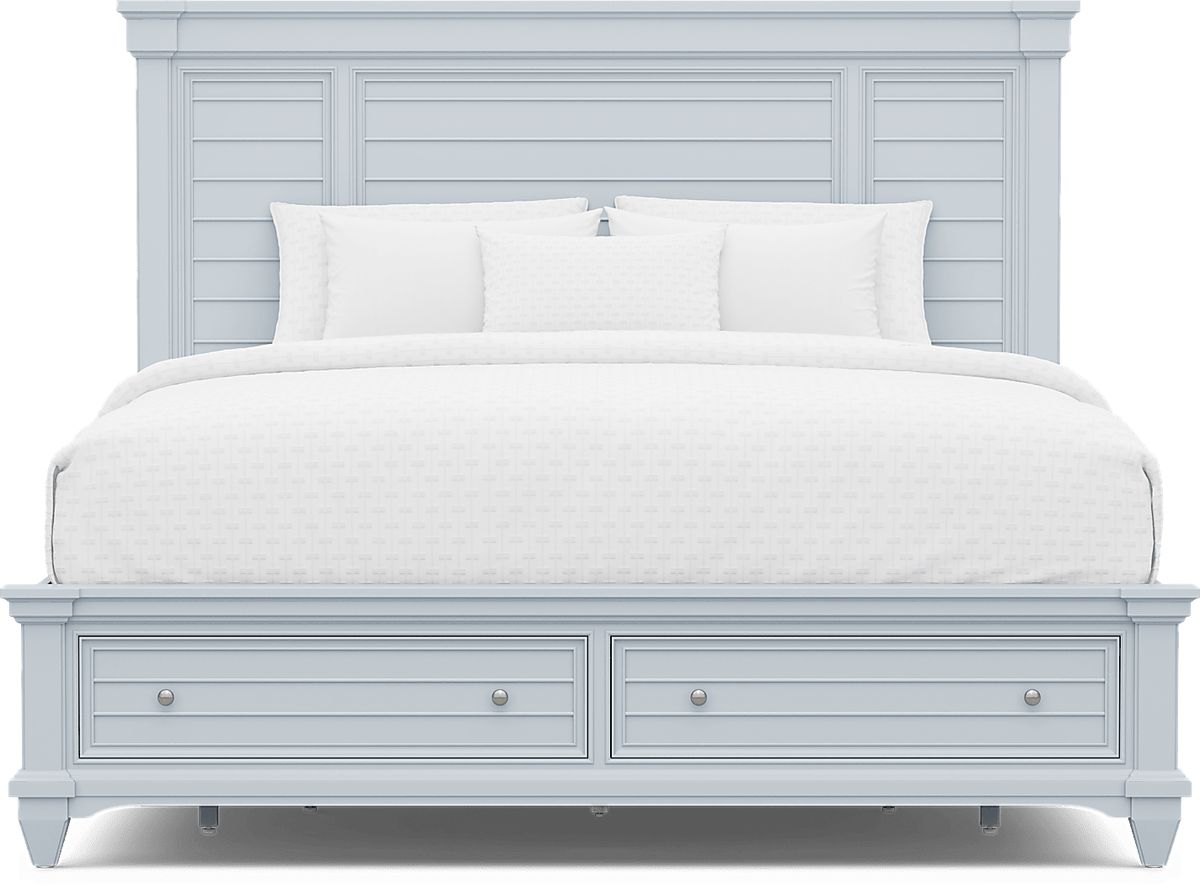 Hilton Head Blue Colors 3 Pc King Storage Bed | Rooms to Go