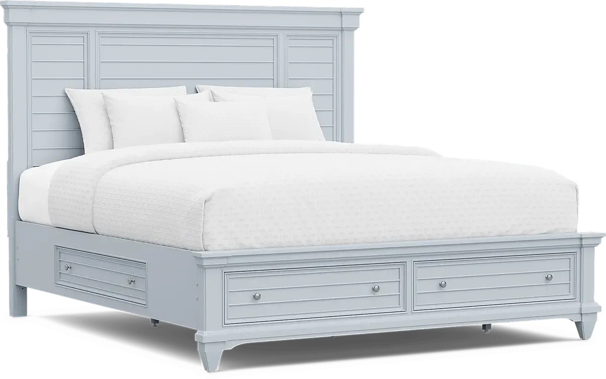 Hilton Head Blue Colors 3 Pc King Storage Bed | Rooms to Go