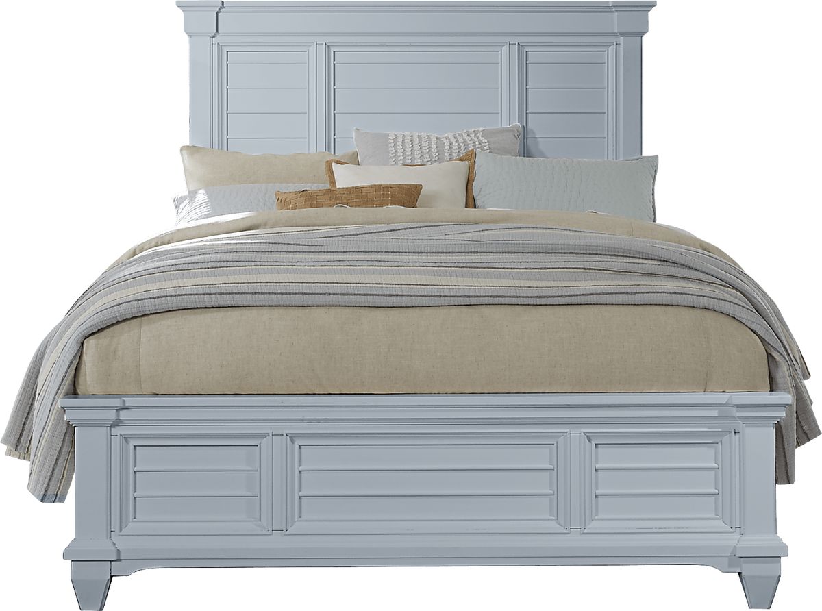 Hilton Head 5 Pc Blue Colors King Bedroom Set With 3 Pc King Panel Bed ...