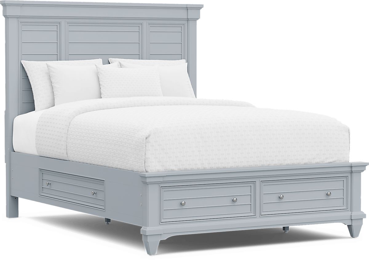 Hilton Head Blue Colors 3 Pc Queen Storage Bed | Rooms to Go