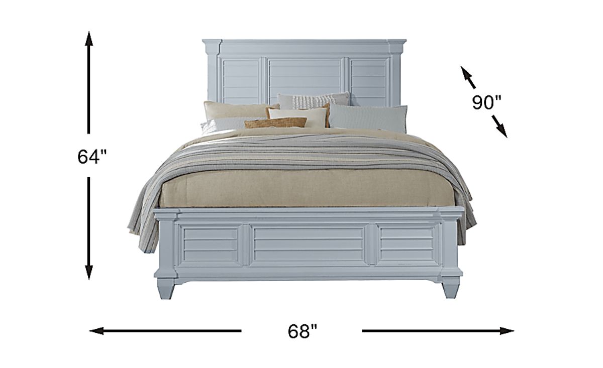 Hilton Head Blue Colors 3 Pc Queen Panel Bed | Rooms to Go