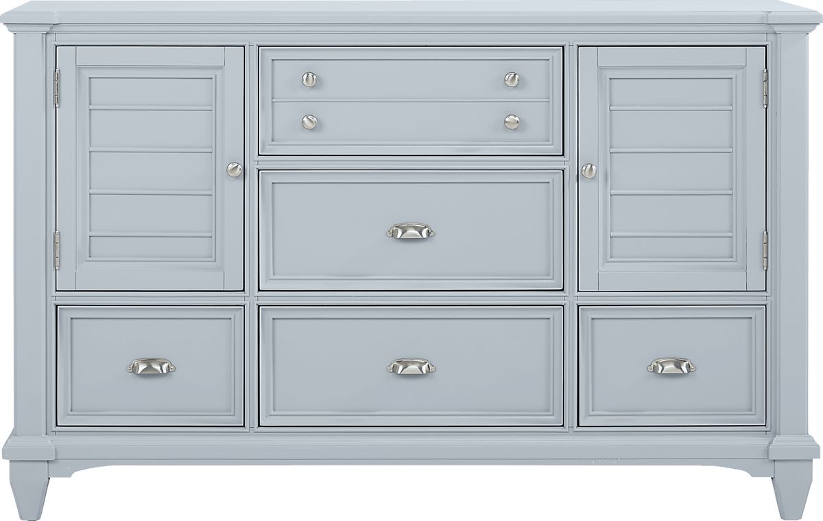 Hilton Head 5 Pc Blue Colors Queen Bedroom Set With 3 Pc Queen Panel ...