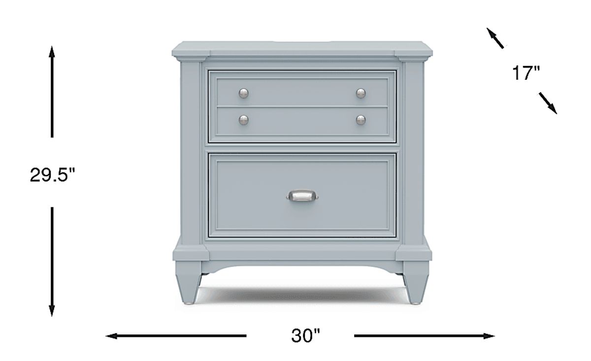 Hilton Head Blue Colors Nightstand | Rooms to Go