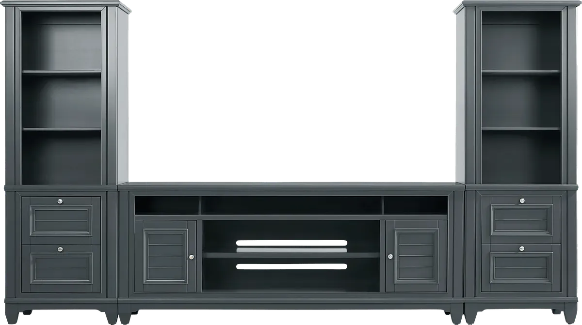 Hilton Head 3 Pc Graphite Black 82 In Console With Piers | Rooms to Go