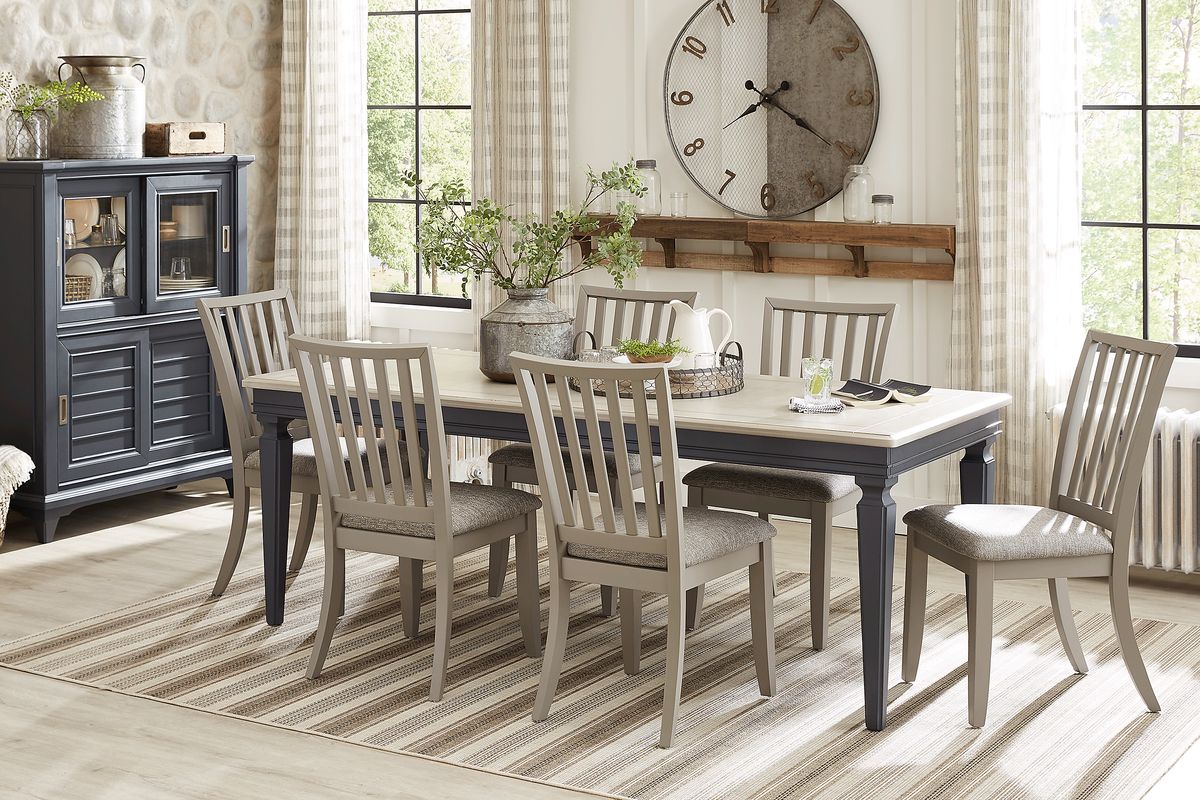Hilton Head 5 Pc Graphite Black Gray Dining Room Set With Dining Table ...