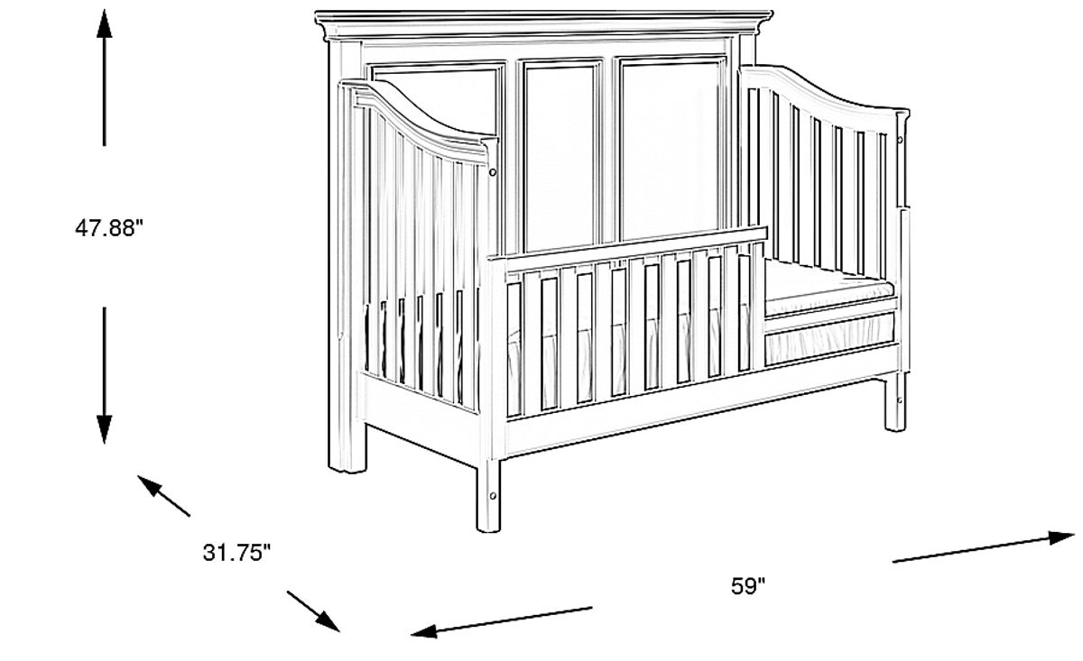 Hilton Head Graphite Black Crib W/Toddler Rail | Rooms to Go