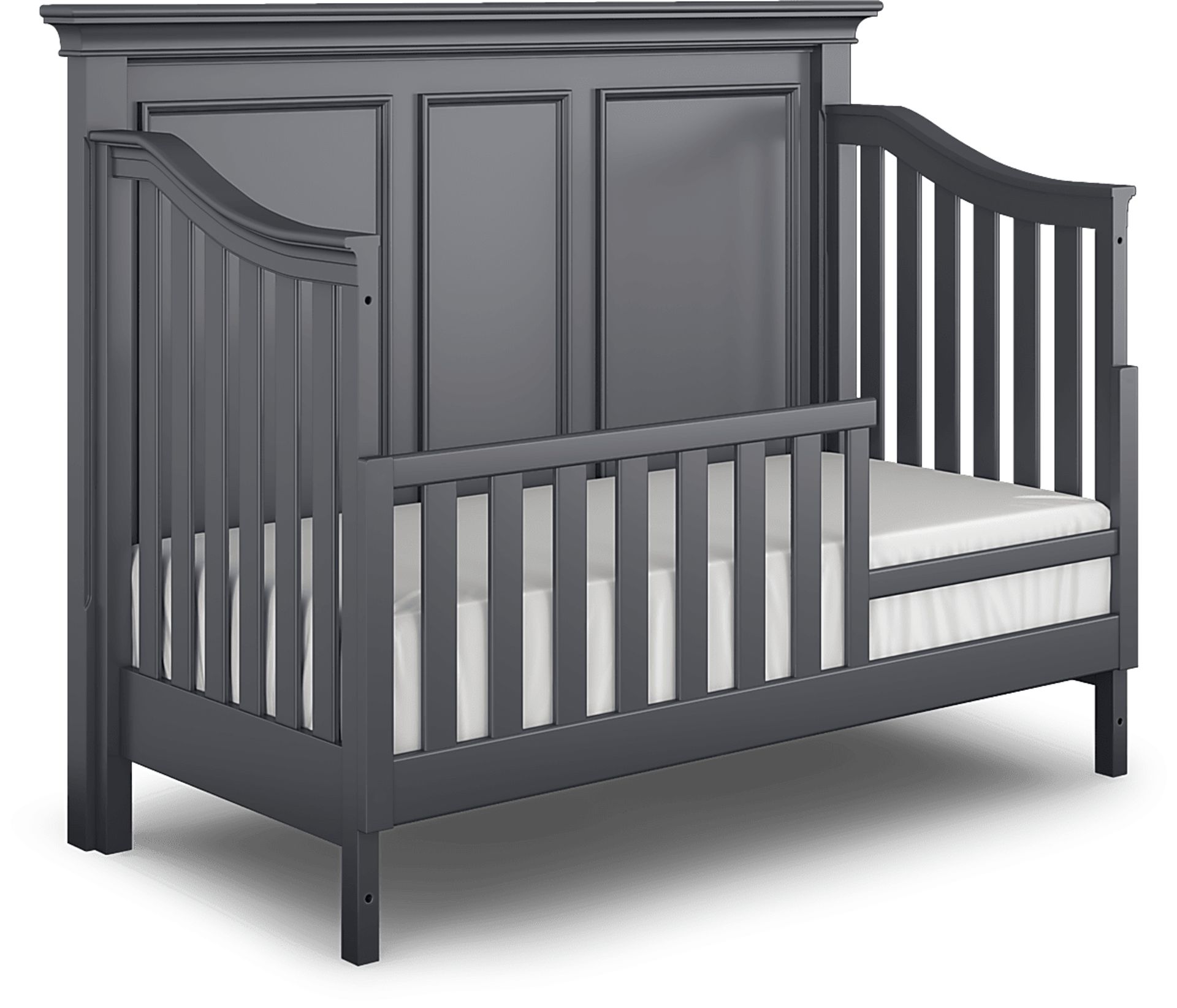Hilton Head Graphite Black Crib W/Toddler Rail | Rooms to Go