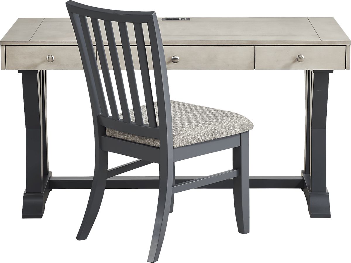 Hilton Head Graphite,Gray Black,Gray Gray Desk With Chair | Rooms to Go