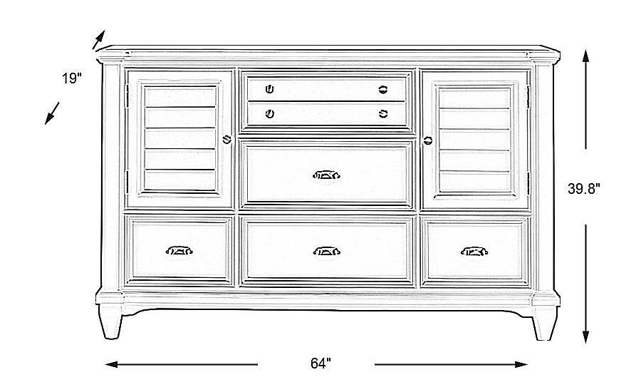 Hilton Head Graphite Black Door Dresser - Rooms To Go