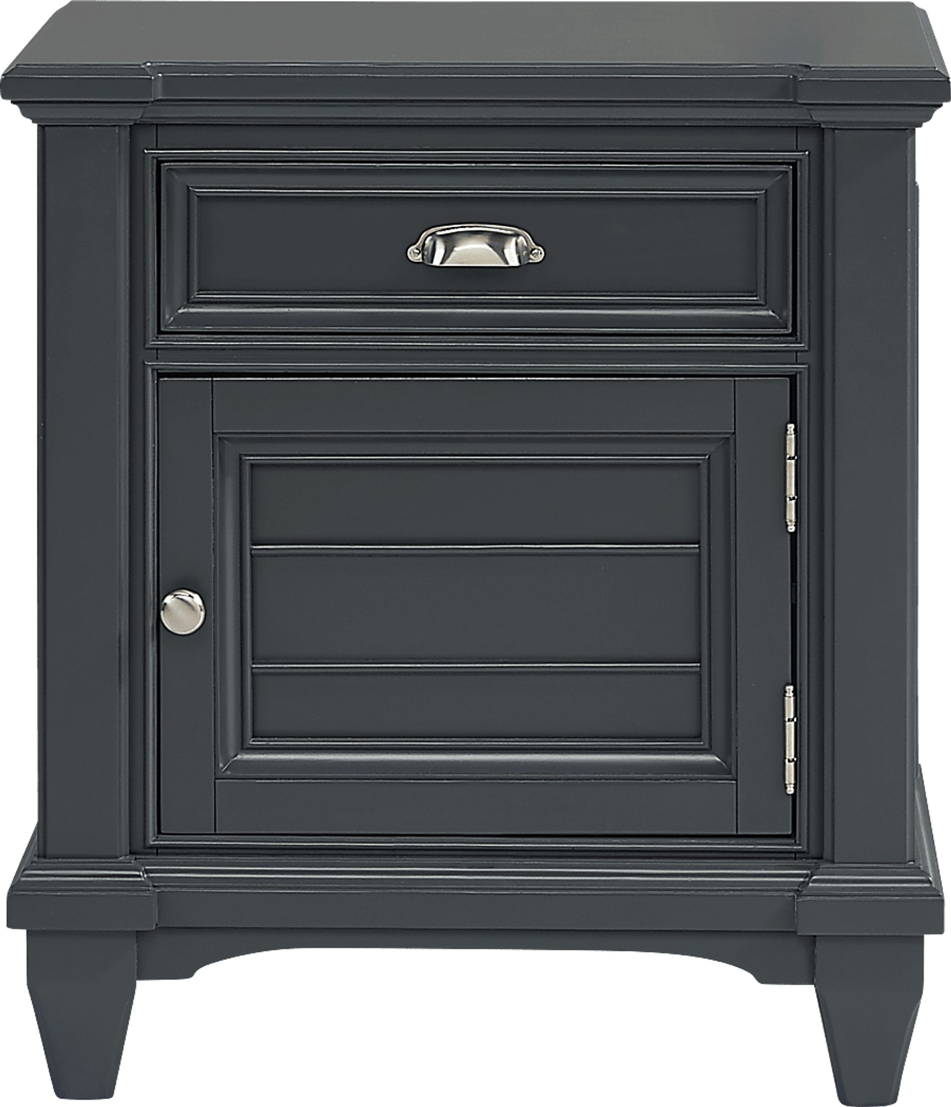 Hilton Head Graphite Black Door Nightstand | Rooms to Go