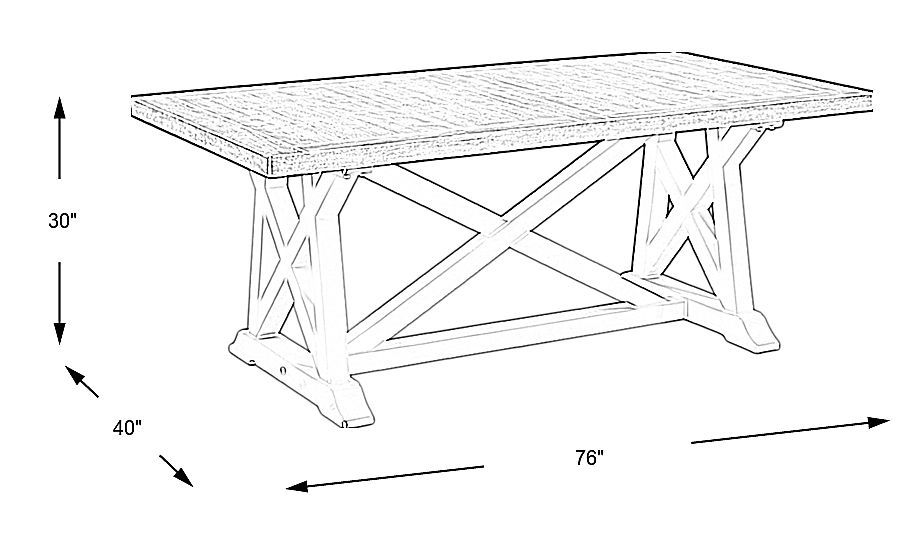 Hilton Head Graphite Trestle Dining Table - Rooms To Go