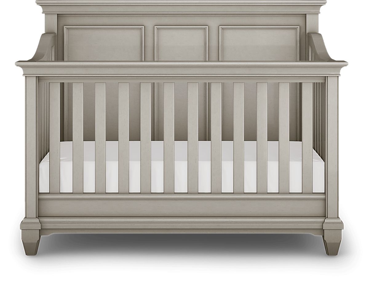 Hilton Head 3 Pc Gray Crib With Toddler Rail And Full Rails | Rooms to Go