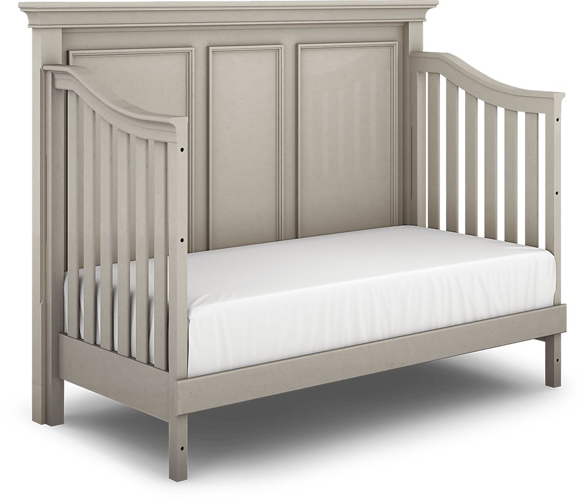 Hilton Head 3 Pc Gray Crib With Toddler Rail And Full Rails | Rooms to Go