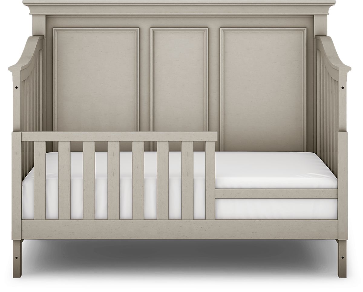 Hilton Head 3 Pc Gray Crib With Toddler Rail And Full Rails | Rooms to Go
