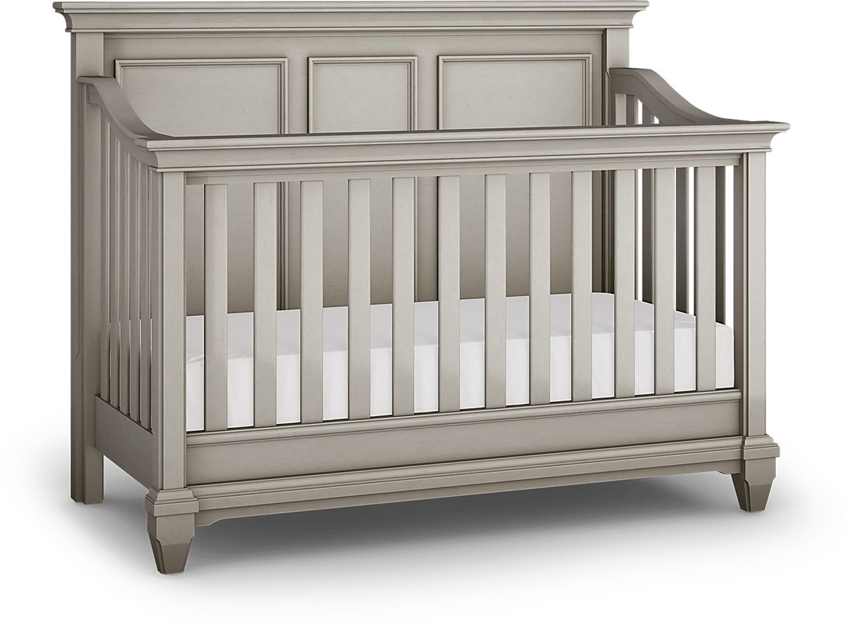 Hilton Head 3 Pc Gray Crib With Toddler Rail And Full Rails | Rooms to Go
