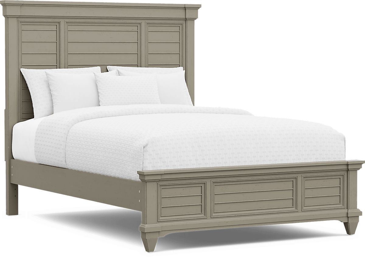 Hilton Head 5 Pc Gray Queen Bedroom Set With Door Dresser, Mirror, 3 Pc ...