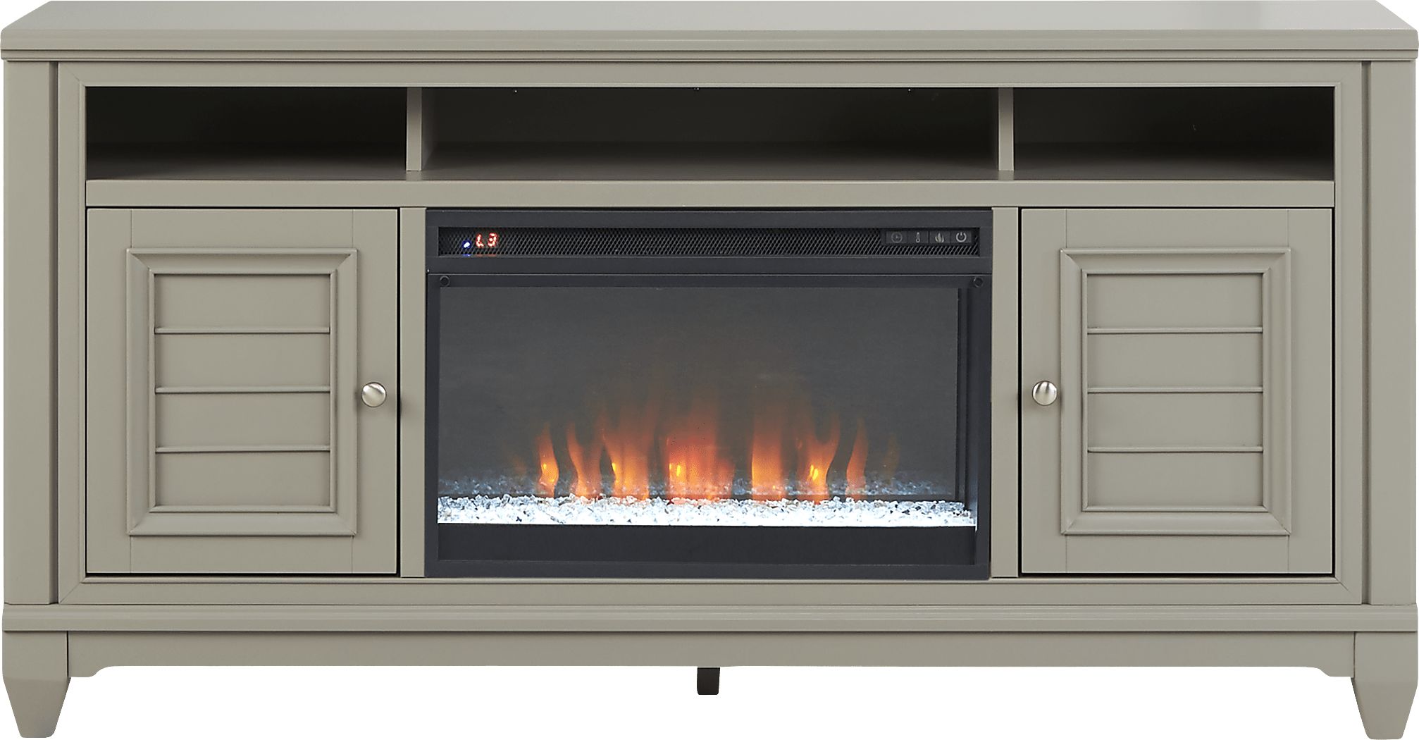 Hilton Head Gray 66 in. Console With Electric Fireplace | Rooms to Go