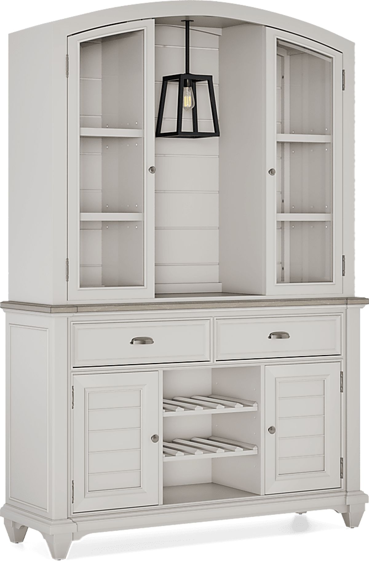 Hilton Head White Colors,White 2 Pc Buffet And Hutch | Rooms to Go