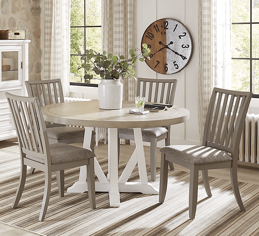 Hilton Head 5 Pc White Colors,White Gray Dining Room Set With Side ...