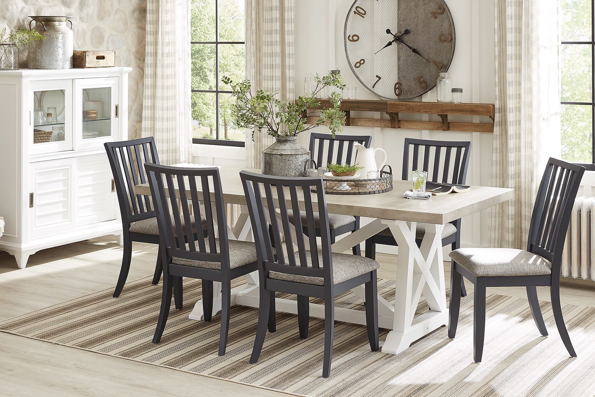 Hilton Head 5 Pc White Colors,White Graphite Gray Dining Room Set With ...