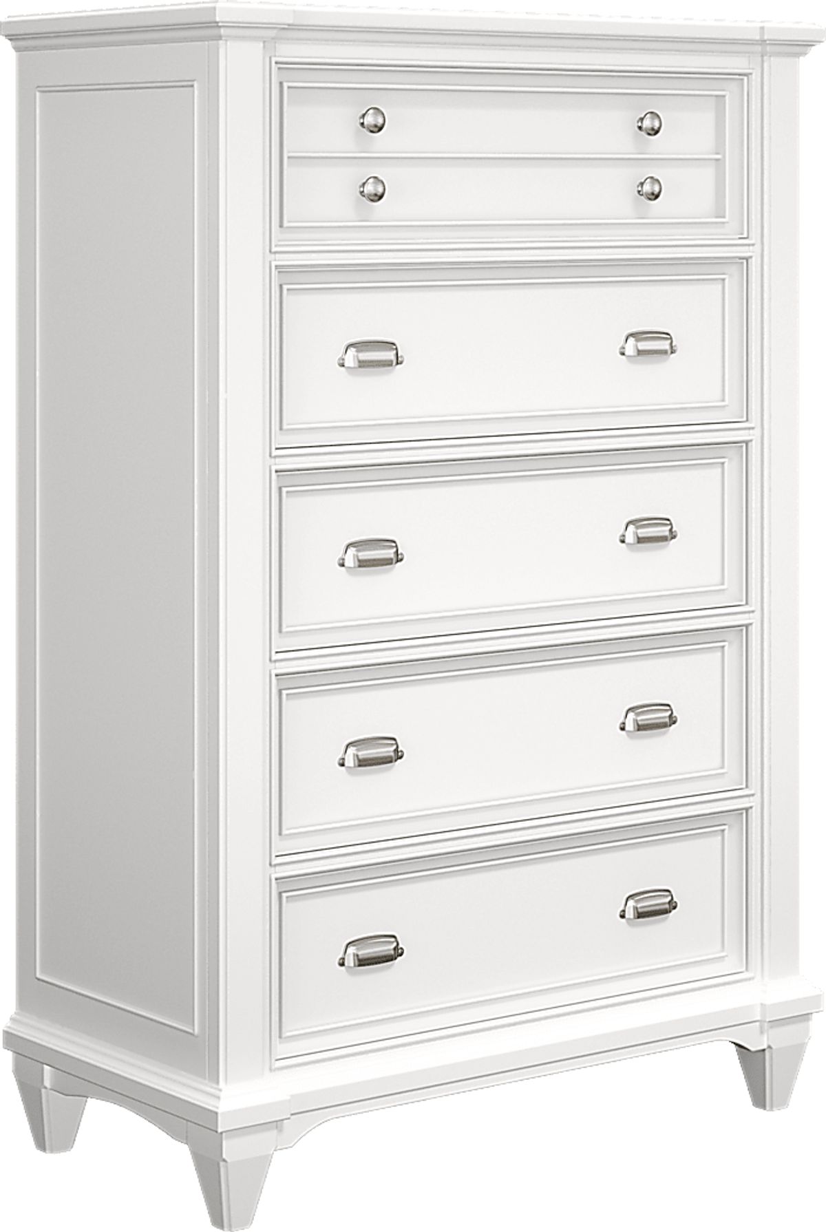 Hilton Head 5 Pc White Bedroom Set With 3 Pc King Panel Bed, Chest ...