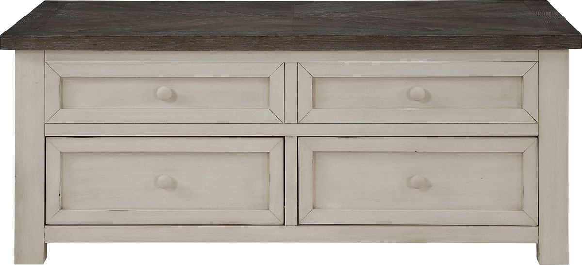 Hoege Cream Colors,Light Wood,White Cocktail Table | Rooms to Go