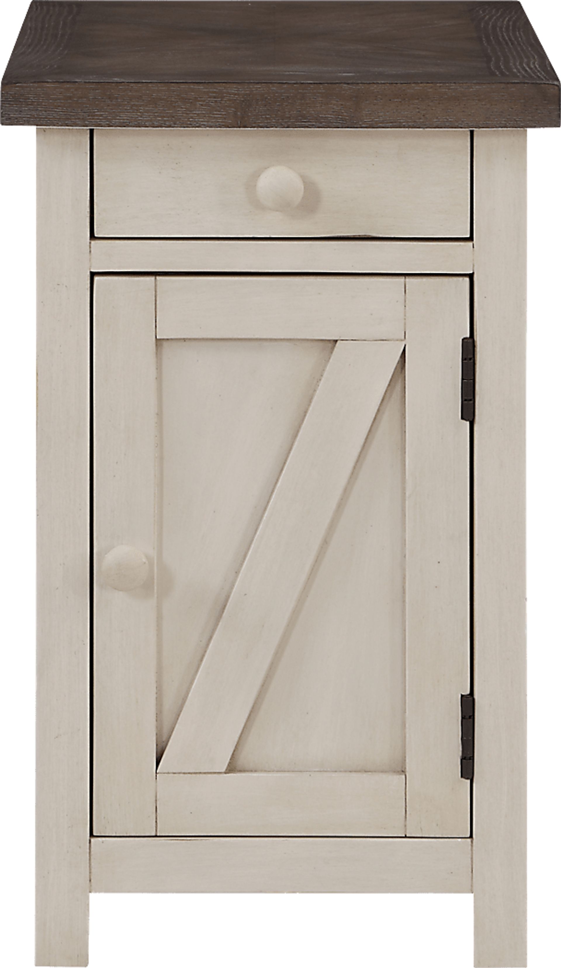 Hoege Cream Colors,Light Wood,White End Table | Rooms to Go