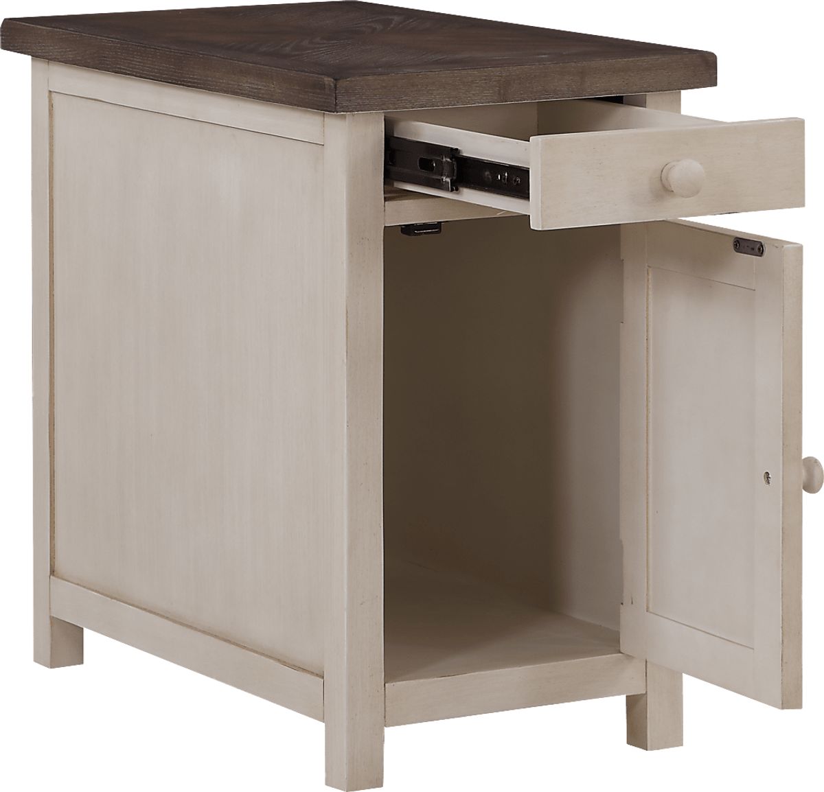 Hoege Cream Colors,Light Wood,White Side Table | Rooms to Go