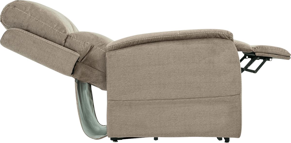 Hogont Beige Polyester Fabric Power Recliner | Rooms to Go