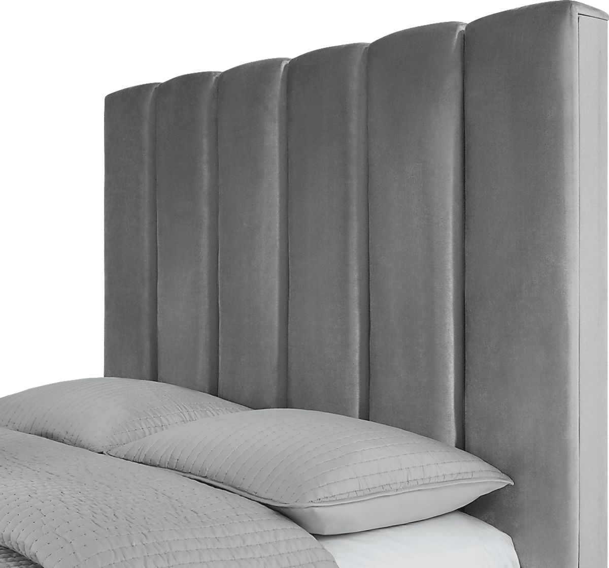 Holloway Light Gray Polyester Fabric 3 Pc Platform King Bed | Rooms to Go