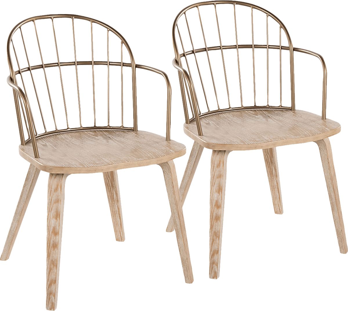 Hollyridge Natural Light Wood Arm Chair, Set Of 2 | Rooms to Go