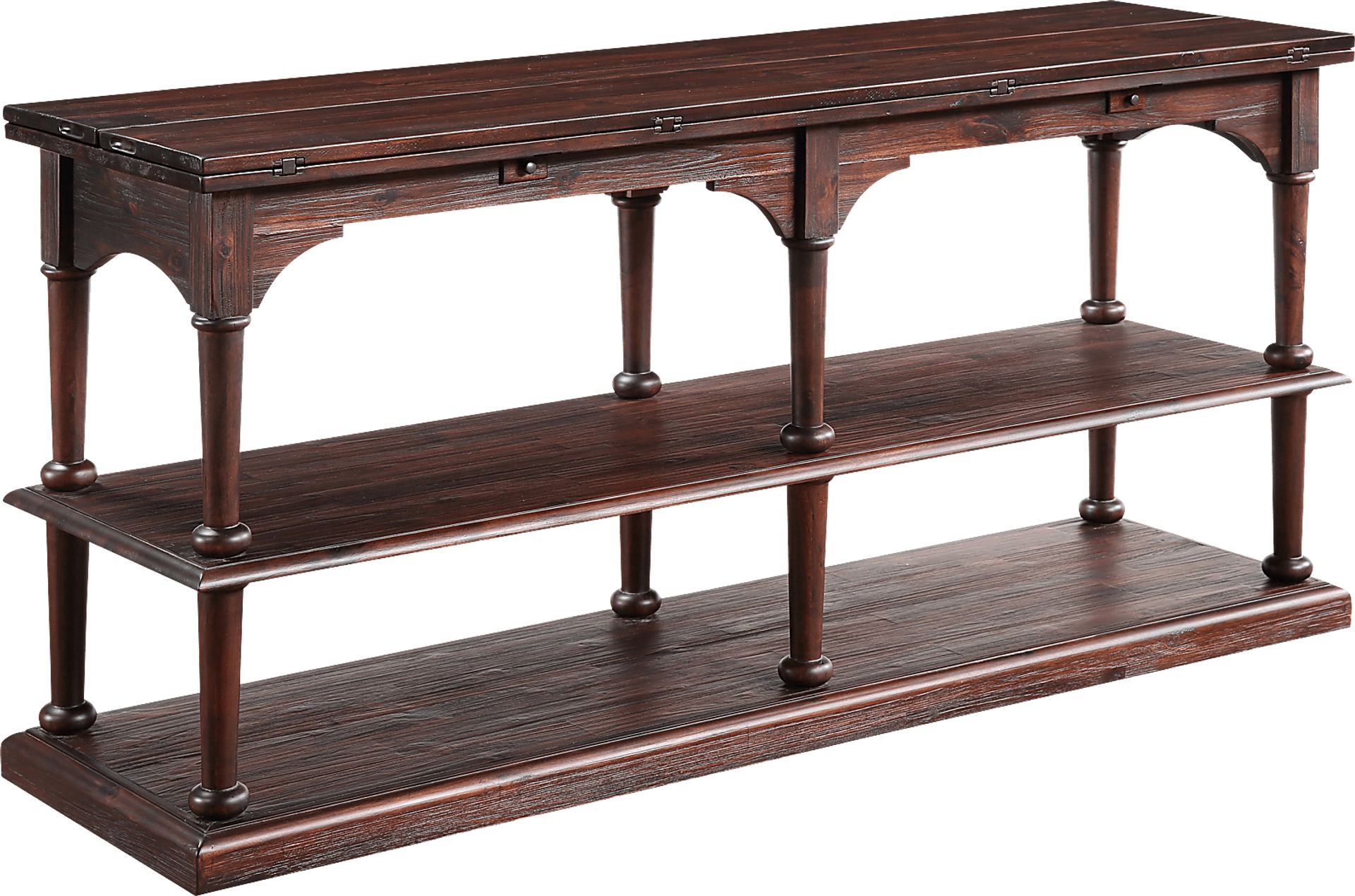 Hornbean Brown Dark Wood Sofa Table | Rooms to Go